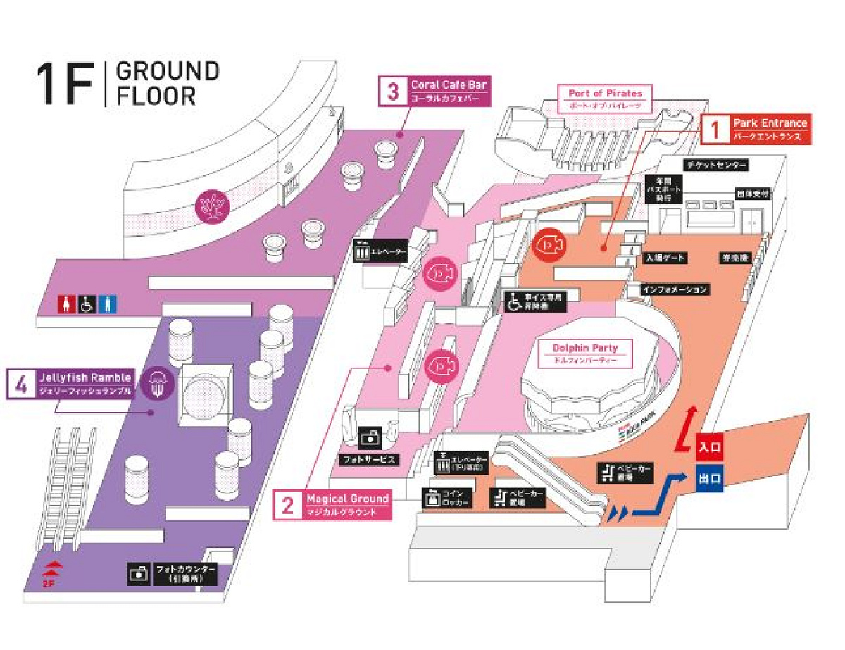1FグランドフロアーのMAP| キャステル | CASTEL ディズニー情報